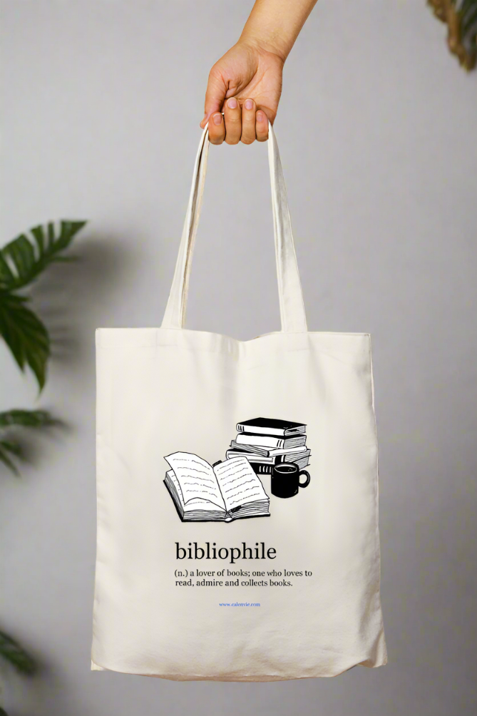 Bookworm Bliss Bibliophile Tote Bag with Zipper
