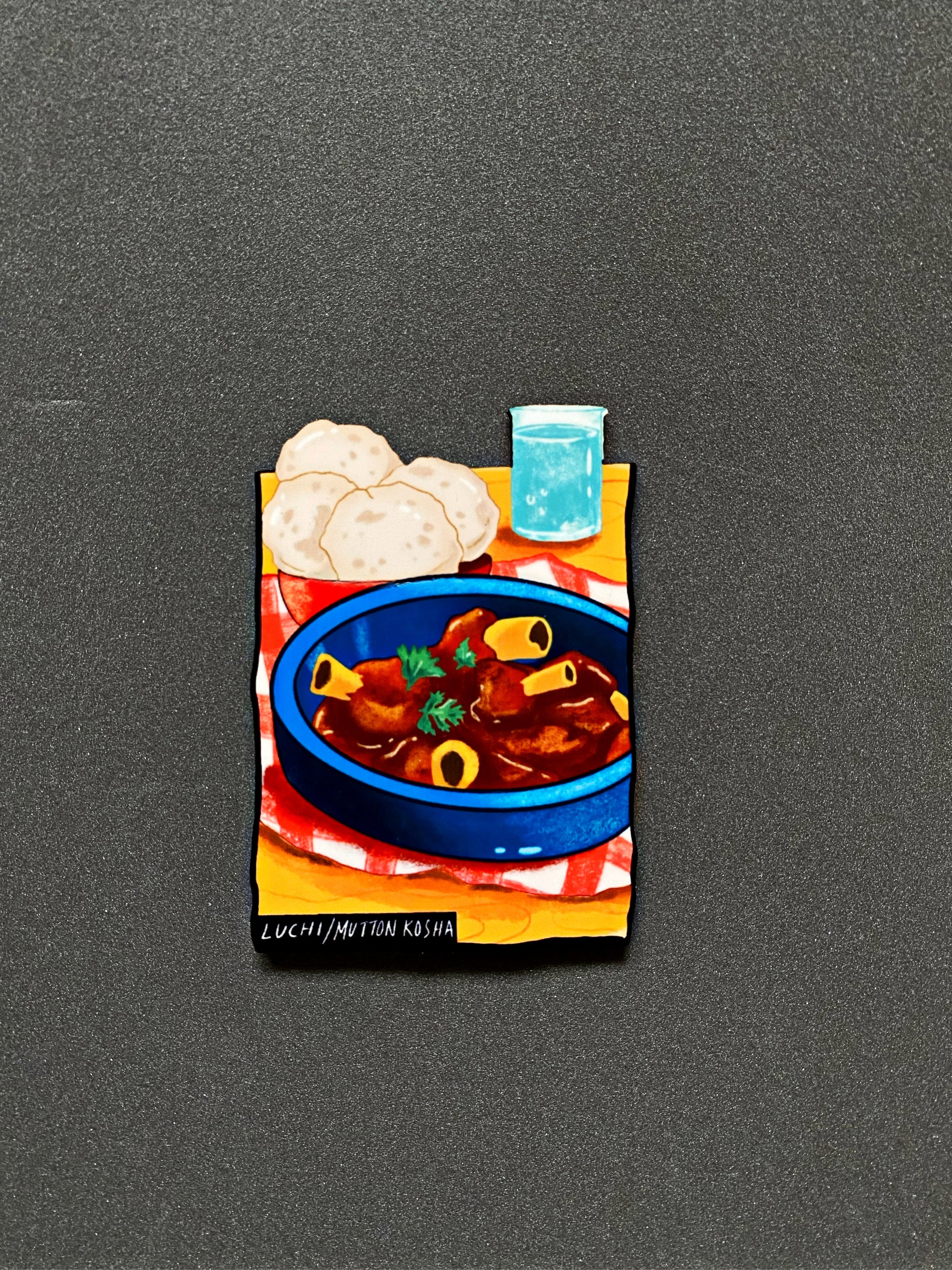 Luchi/Mutton Kosha Fridge Magnet - Taste of Bengal!